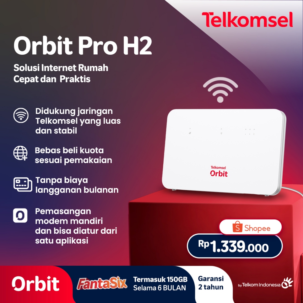 Jual HOME ROUTER TELKOMSEL ORBIT PRO H2 B530-936 FREE KUOTA 150GB 6 ...