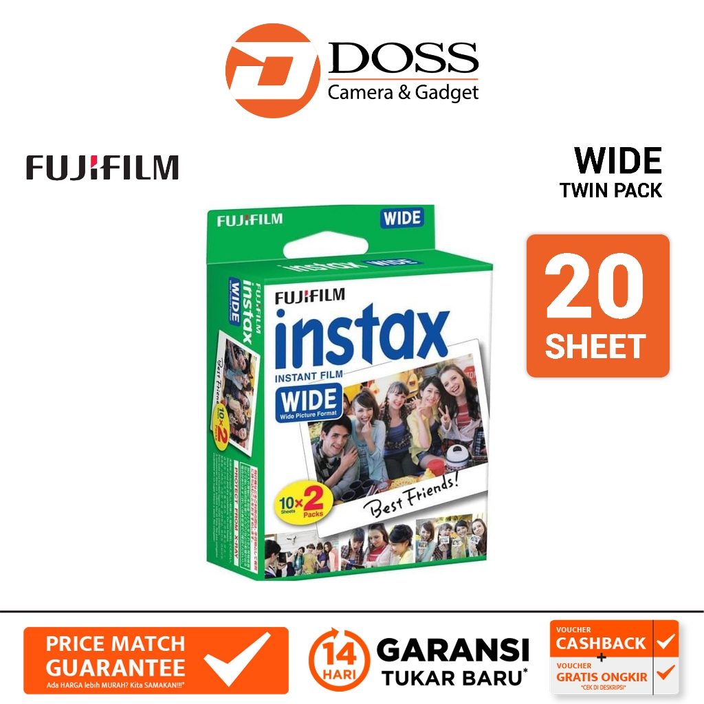 Jual Fujifilm Instax Paper Wide - Double Pack Instax Twin Pack Wide 20 ...