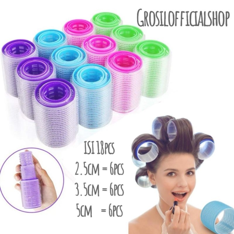 Jual PAKET HEMAT 6PCS ROLL RAMBUT + 12PCS JEPIT BEBEK STAINLESS HAIR ...