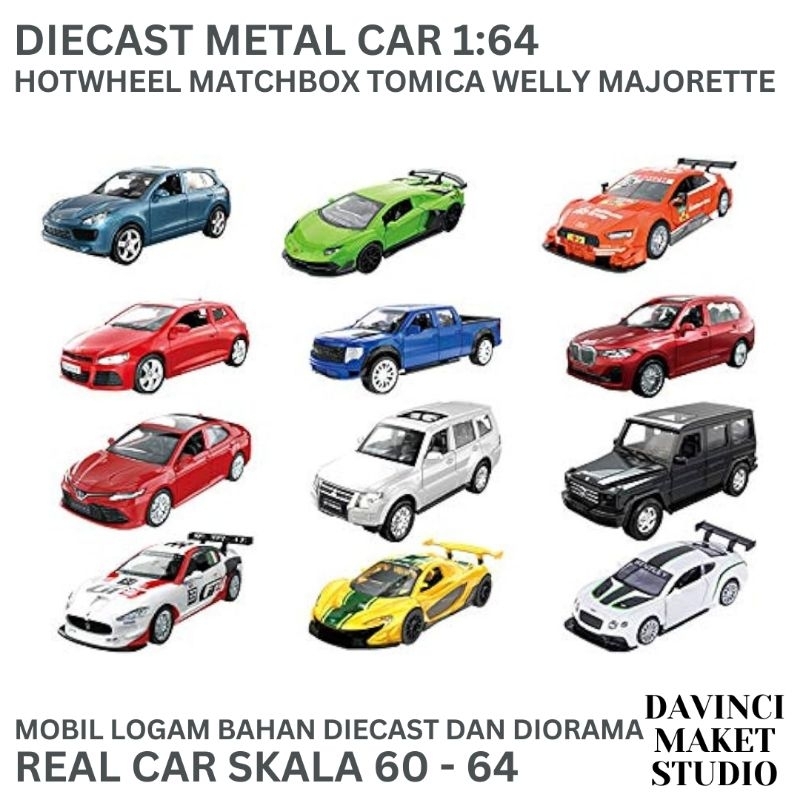 Jual (64) Miniatur Kendaraan Mobil 1:64 Bahan Logam Maket Diorama ...