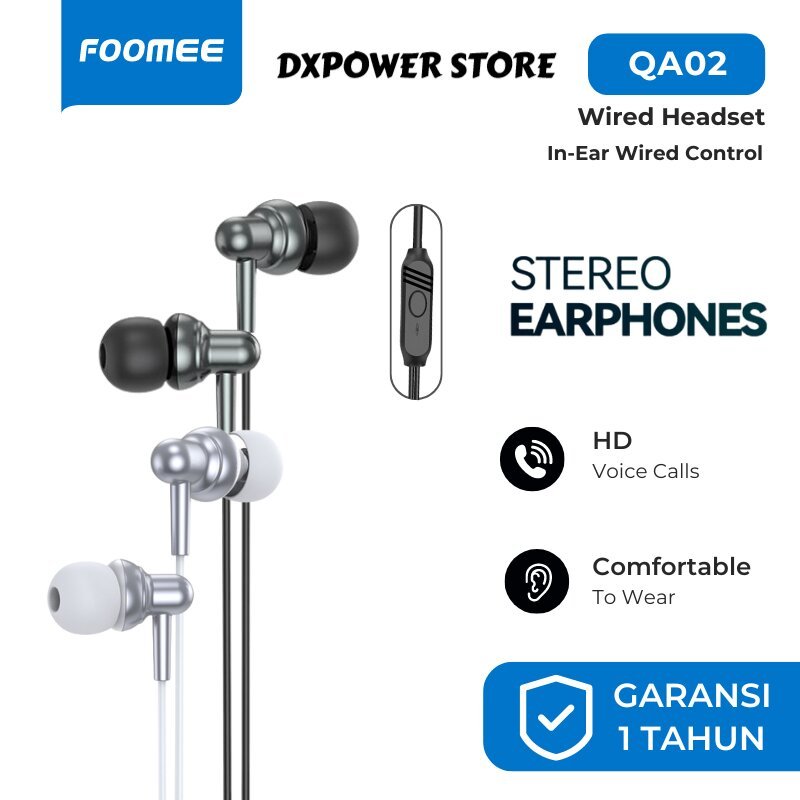 Jual FOOMEE QA02/QA06/QA03s/QA26/QA66/DE01/DE02/QC12-C WIRED EARPHONE ...