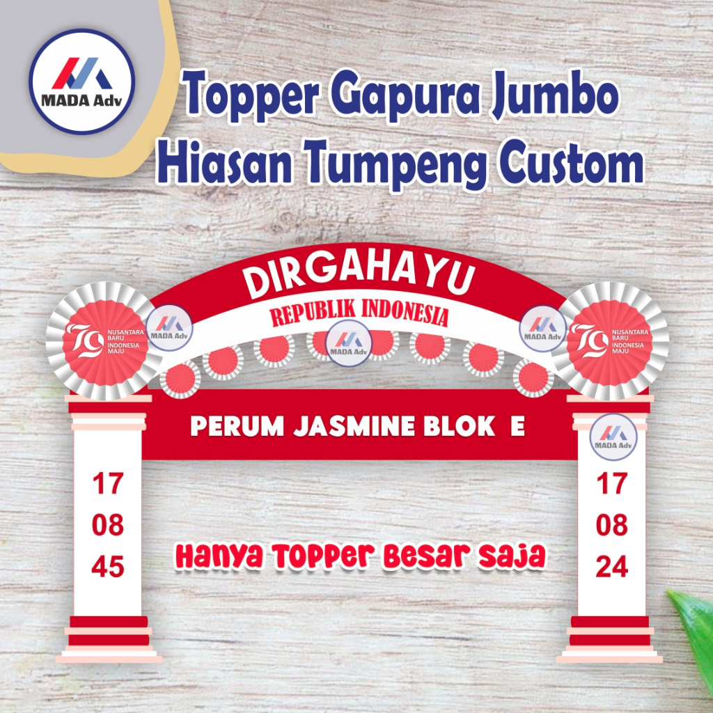 Jual Topper Tumpeng Custom HUT RI/ Topper 17 Agustus/ Topper Custom ...