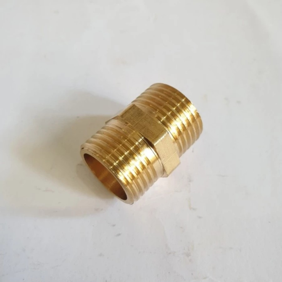 Jual Double Nepel Kuningan 1/2 inch Air Panas Double nipple Brass - Gold Mewah | Shopee Indonesia