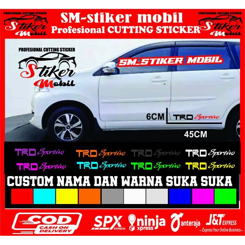 Jual stiker mobil stiker TRD SPORTIVO stiker pintu mobil stiker cutting ...