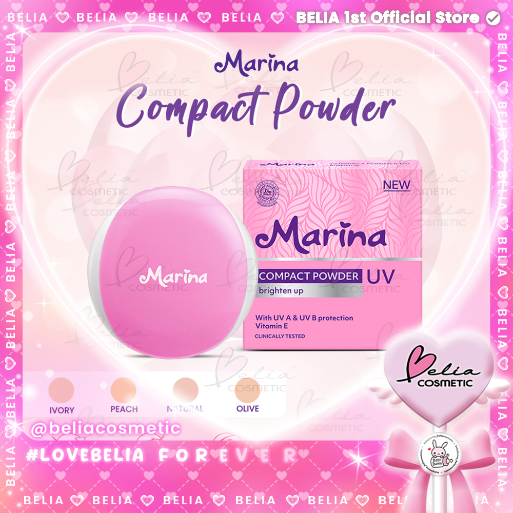 Jual BELIA MARINA Compact Powder UV Brighten Up | with UV A & UV B ...