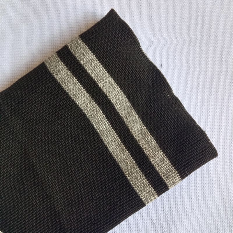 Jual Kain Rib/Bur warna dasar hitam strip polos manset jaket polyester ...