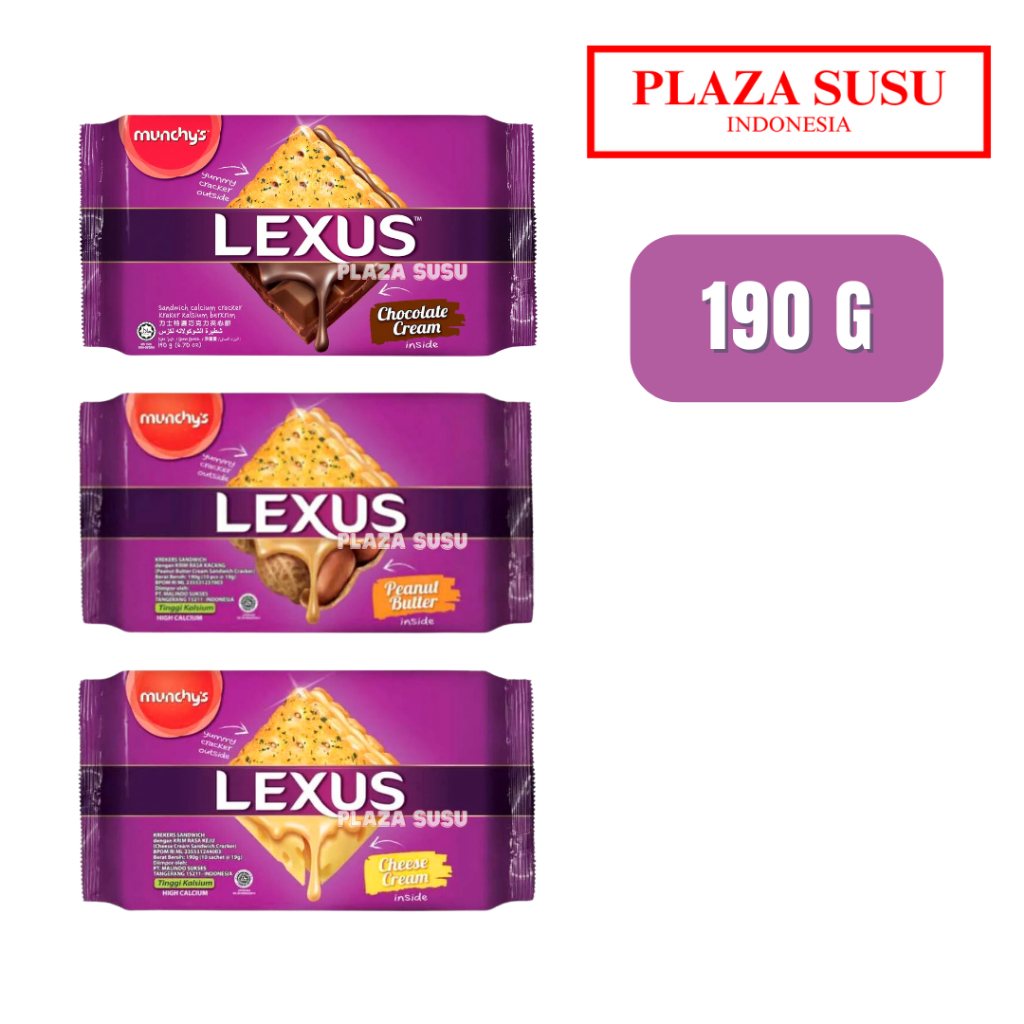 Jual LEXUS BISKUIT PEANUT CHEESE CHOCOLATE MUNCHYS COOKIES 190G ...