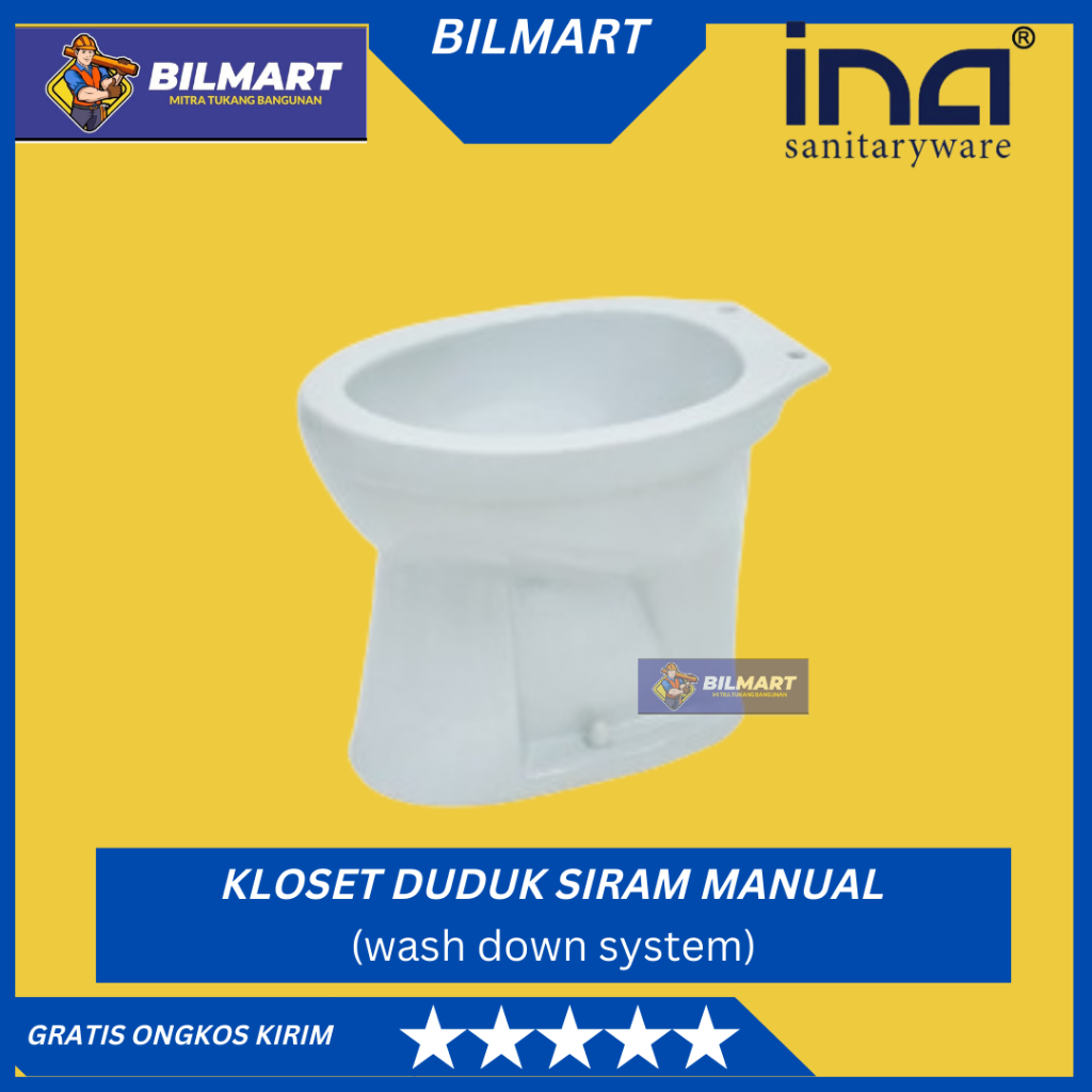 Jual KLOSET DUDUK SIRAM MANUAL C16 INA (wash down system) | Shopee ...