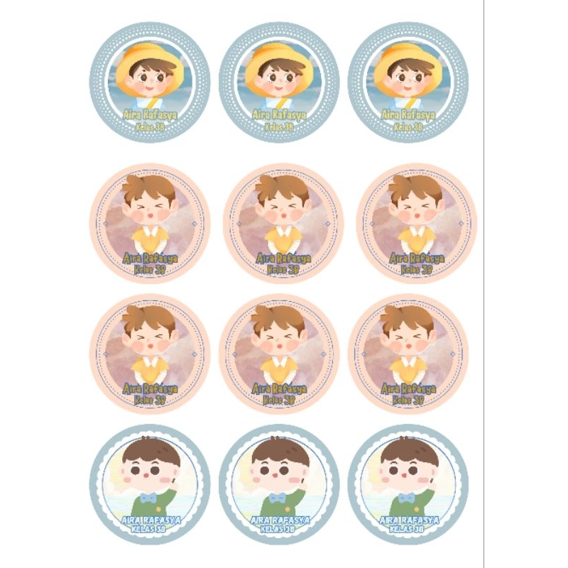 Jual STIKER CUTTING LABEL NAMA CETAK A5 | Shopee Indonesia