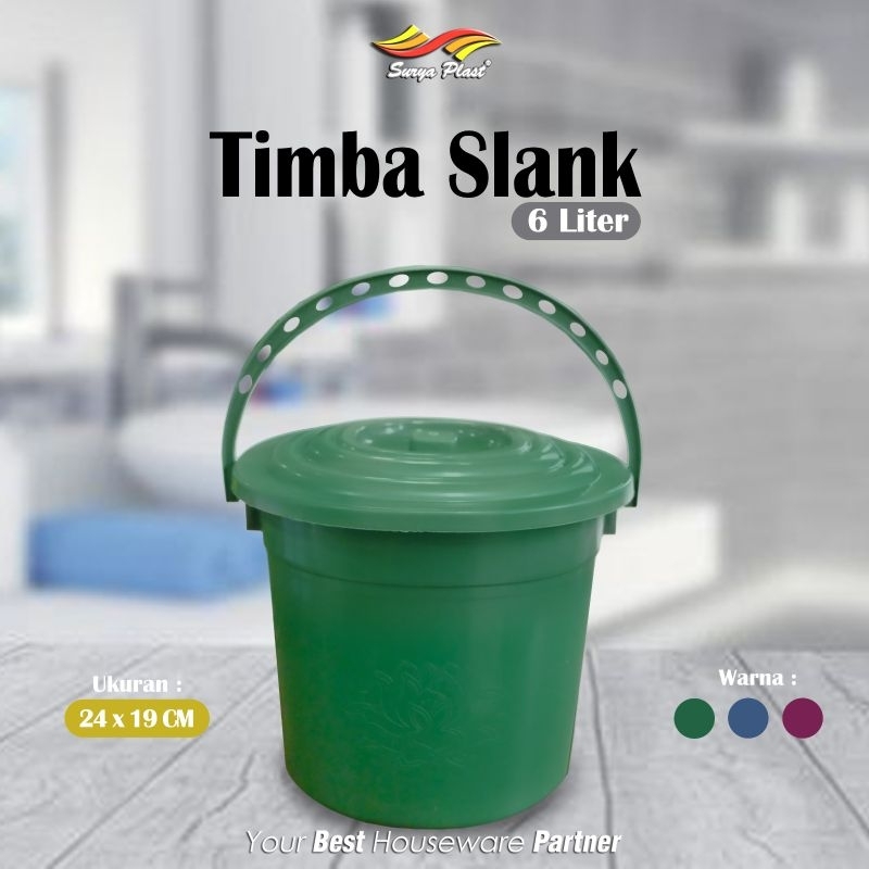 Jual Timba Slank Warna 6 Liter + Tutup I Timba Plastik + Tutup I Timba ...
