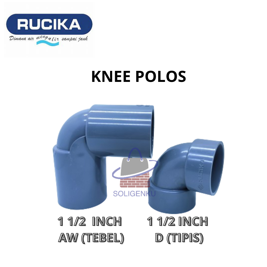Jual Elbow / Knee PVC Rucika 1 1/2" Inch D keni Sambungan Pipa | Shopee Indonesia