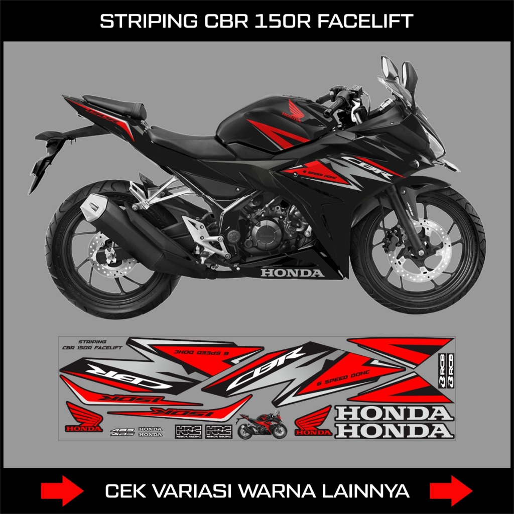 Jual Striping CBR 150 R Facelift Livery ori / Stiker Motor Honda CBR ...