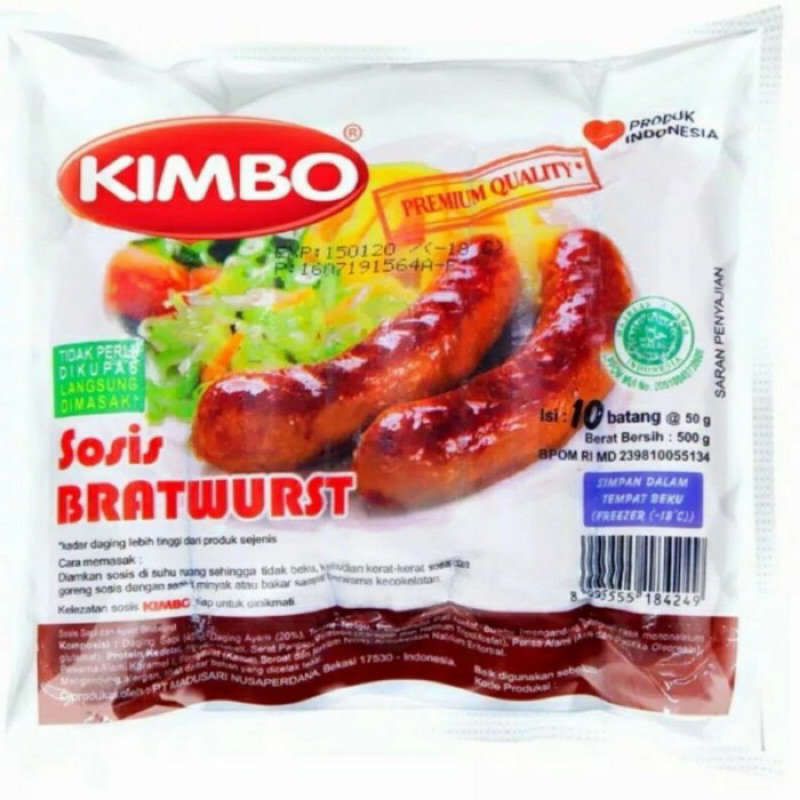 Jual sosis kimbo original bratwurst isi 10 (500gr) | Shopee Indonesia