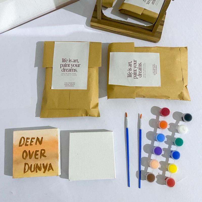 Jual Paket Alat Lukis Mini Lengkap 1 Set Peralatan Melukis Kuas Cat Air ...
