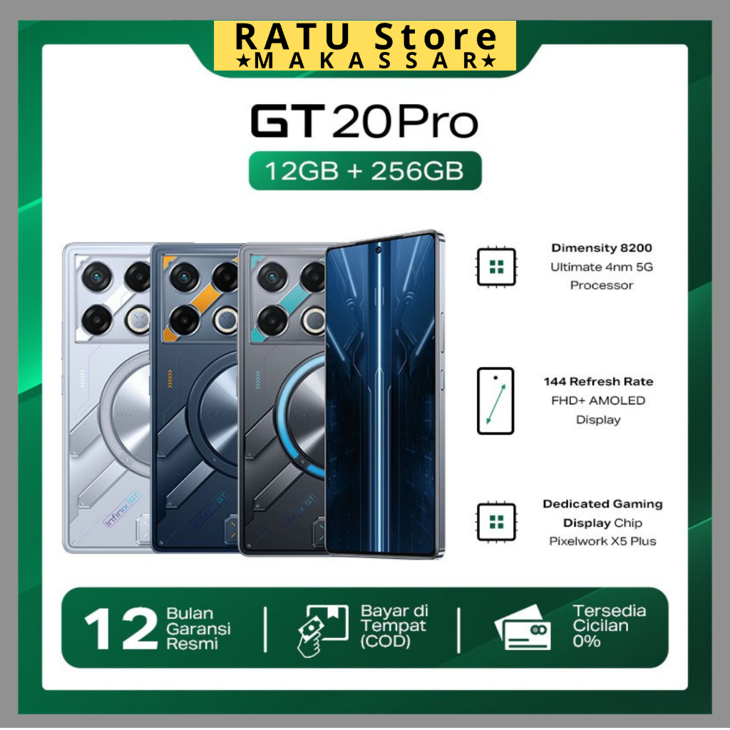 Jual Infinix GT 20 Pro 5G 12/256GB - Up to 24GB Extended RAM - Dimensity 8200 Ultimate - 6.78 ...