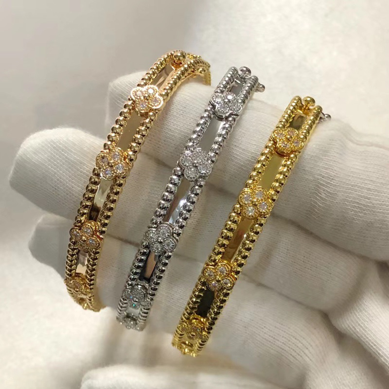 Jual NINFIVE Gelang Bunga Clover Perle Bangle Premium Mirrorrr | Shopee ...