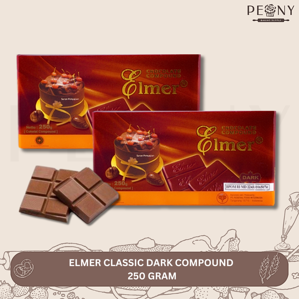 Jual ELMER CLASSIC DARK COMPOUND 250 GR / DCC / COKLAT COMPOUND / DARK ...