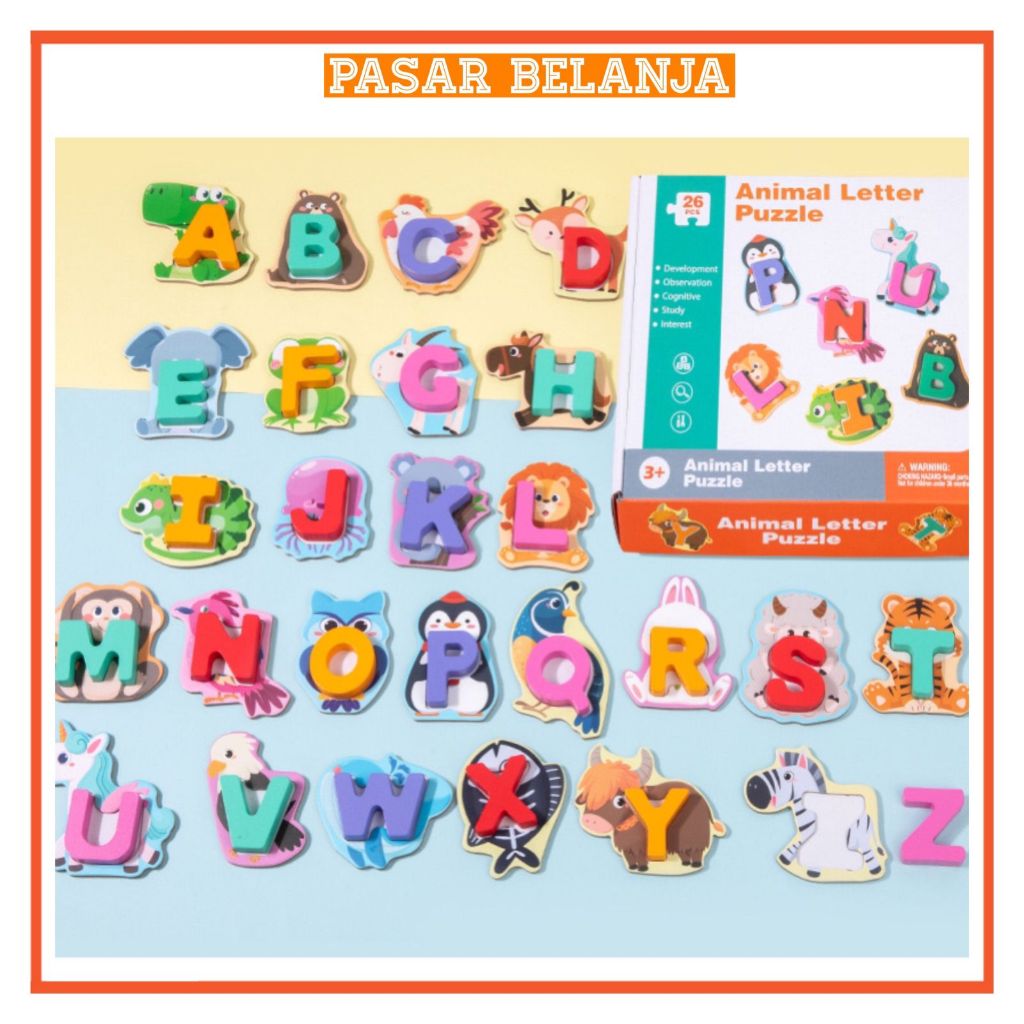 Jual P888 Alfabet Puzzle ABC Binatang Mainan Edukasi Anak Mengenal ...