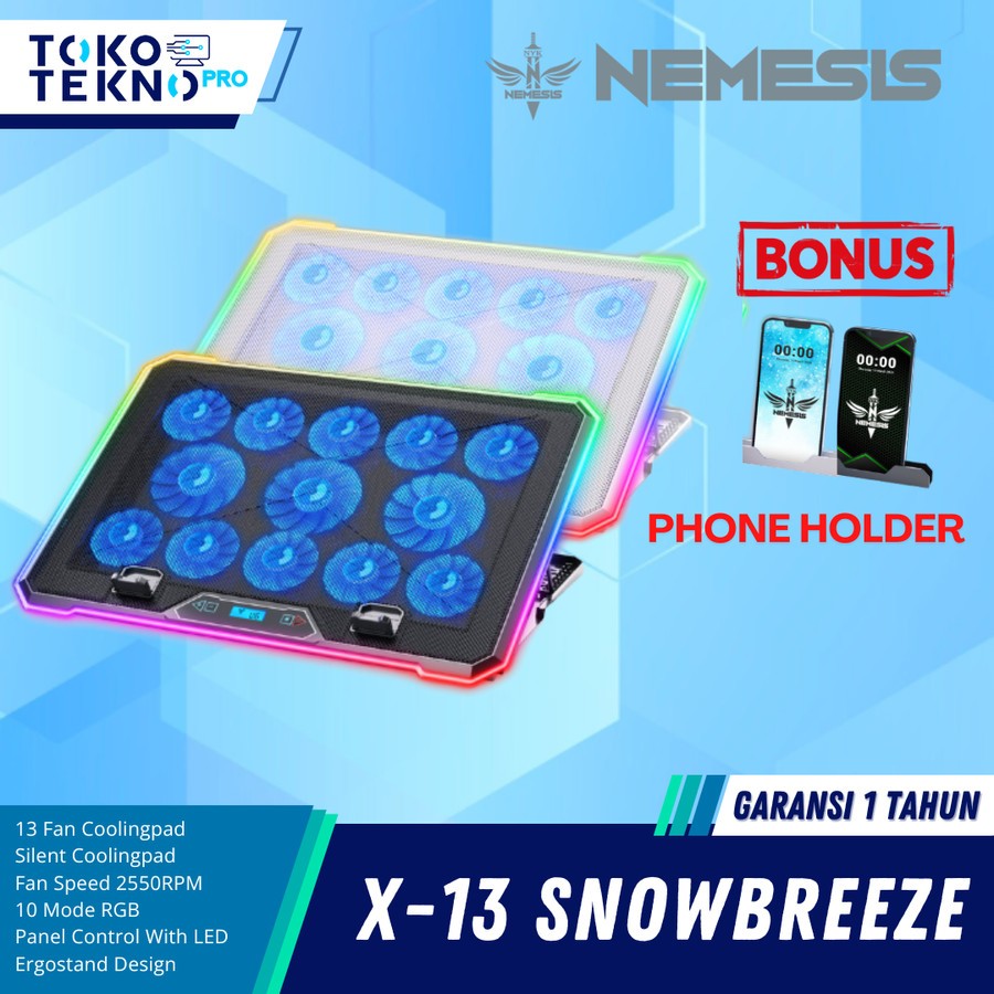 Jual NYK Nemesis X13 / X-13 Snowbreeze RGB with Digital Display 13 FAN ...