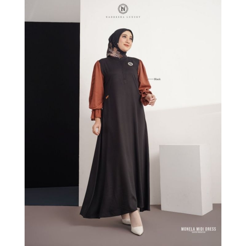 Jual NADHEERA LUXURY OFFICIAL/MONELA MIDI DRESS BY NADHEERA LUXURY/GAMIS TERBARU NADHEERA LUXURY ...