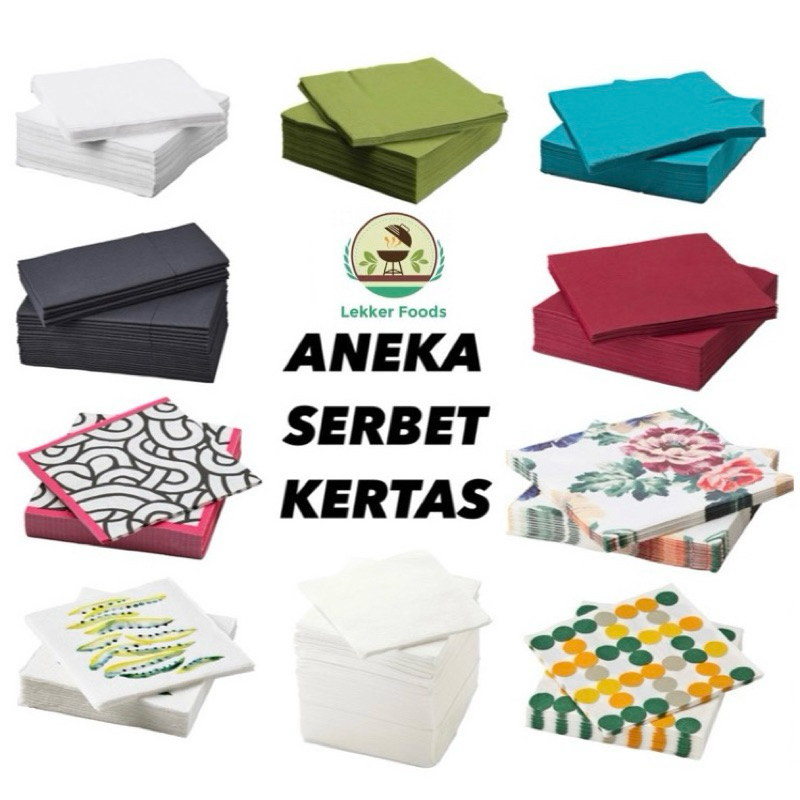 Jual Tissue Makan Serbet Kertas Tisu Napkin IK3A (set 50-150p) | Shopee Indonesia
