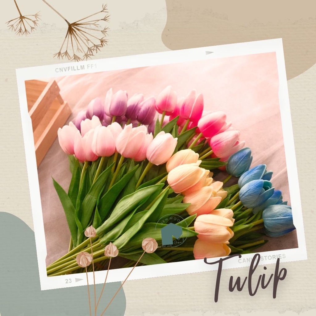Jual Artificial flower Tulip premium dekoras bunga buket hias gradasi ...