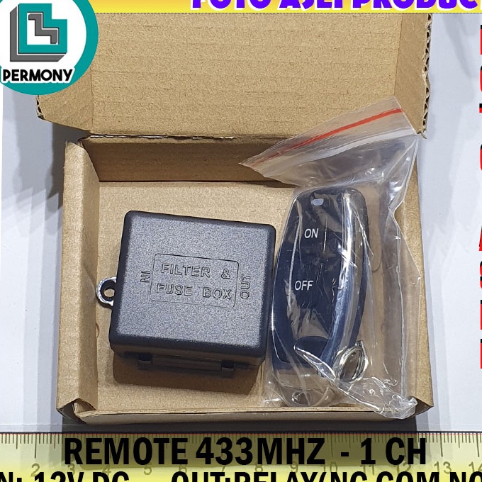 Jual Remote 433Mhz 1 channel Switch transmitter receiver relay switch 1ch 433 Mhz wireless ...
