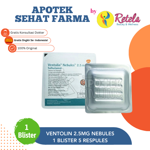 Jual VENTOLIN 2.5MG NEBULES 1 BLISTER 5 RESPULES | Shopee Indonesia