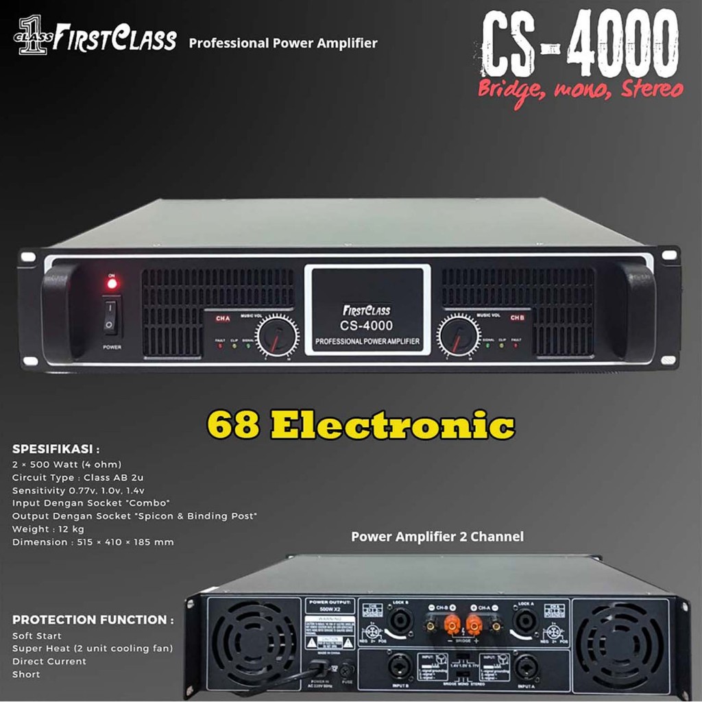 Jual Firstclass Power Amplifier CS4000 CS-4000 CS 4000 cs4000 Original ...