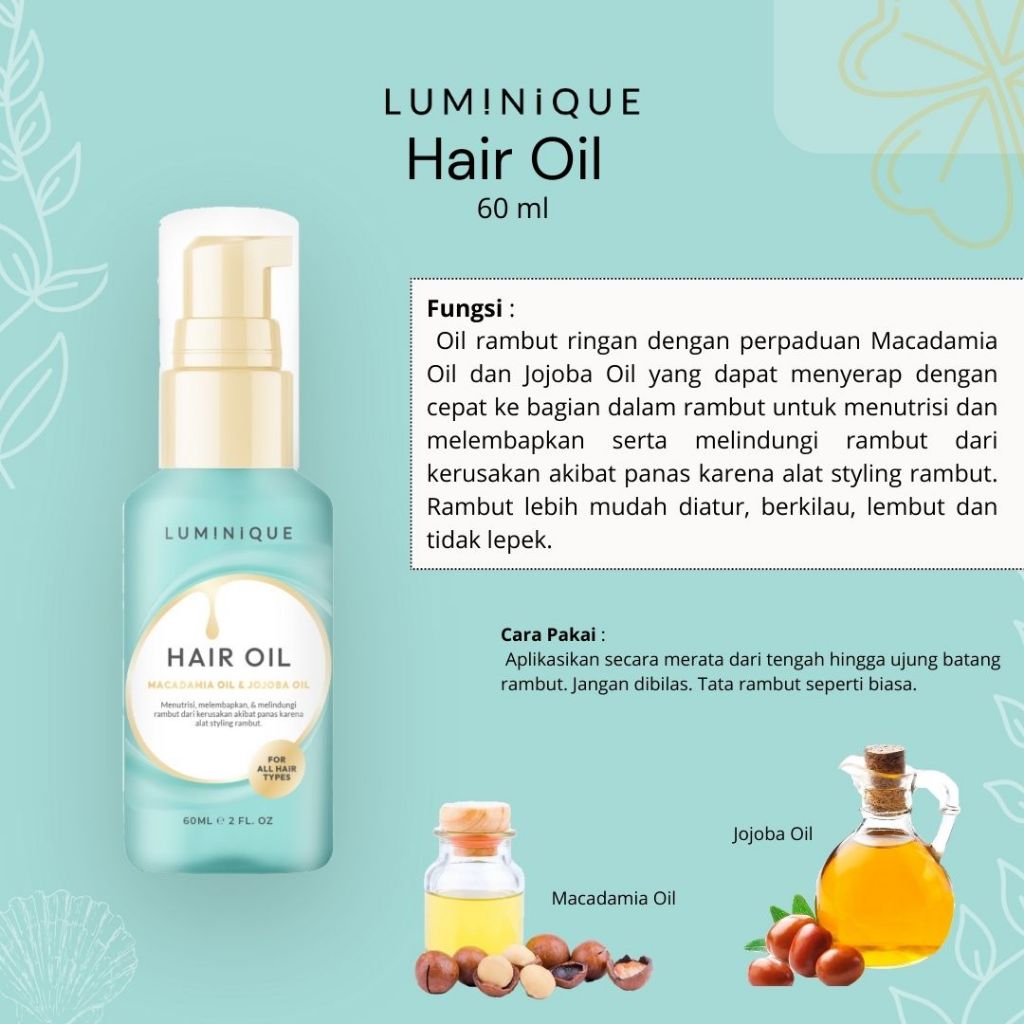 Jual LUMINIQUE HAIR OIL 60ML/SERUM RAMBUT | Shopee Indonesia