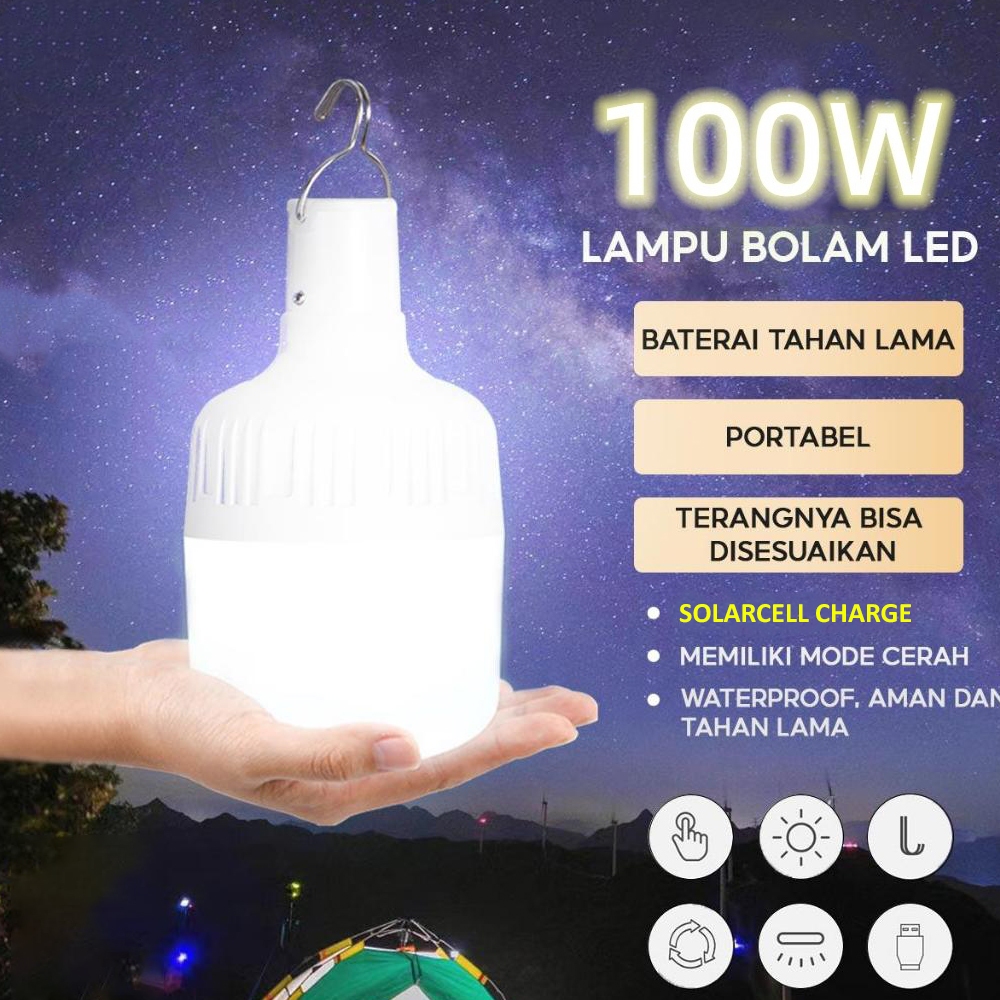 Jual LAMPU EMERGENCY LED BULB 100W 300W 400W 500W Magic Jumbo Tetap ...