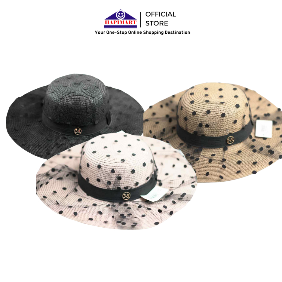 Jual Topi Pantai Vintage/topi pantai jaring/Topi Pantai Polkadot Topi ...