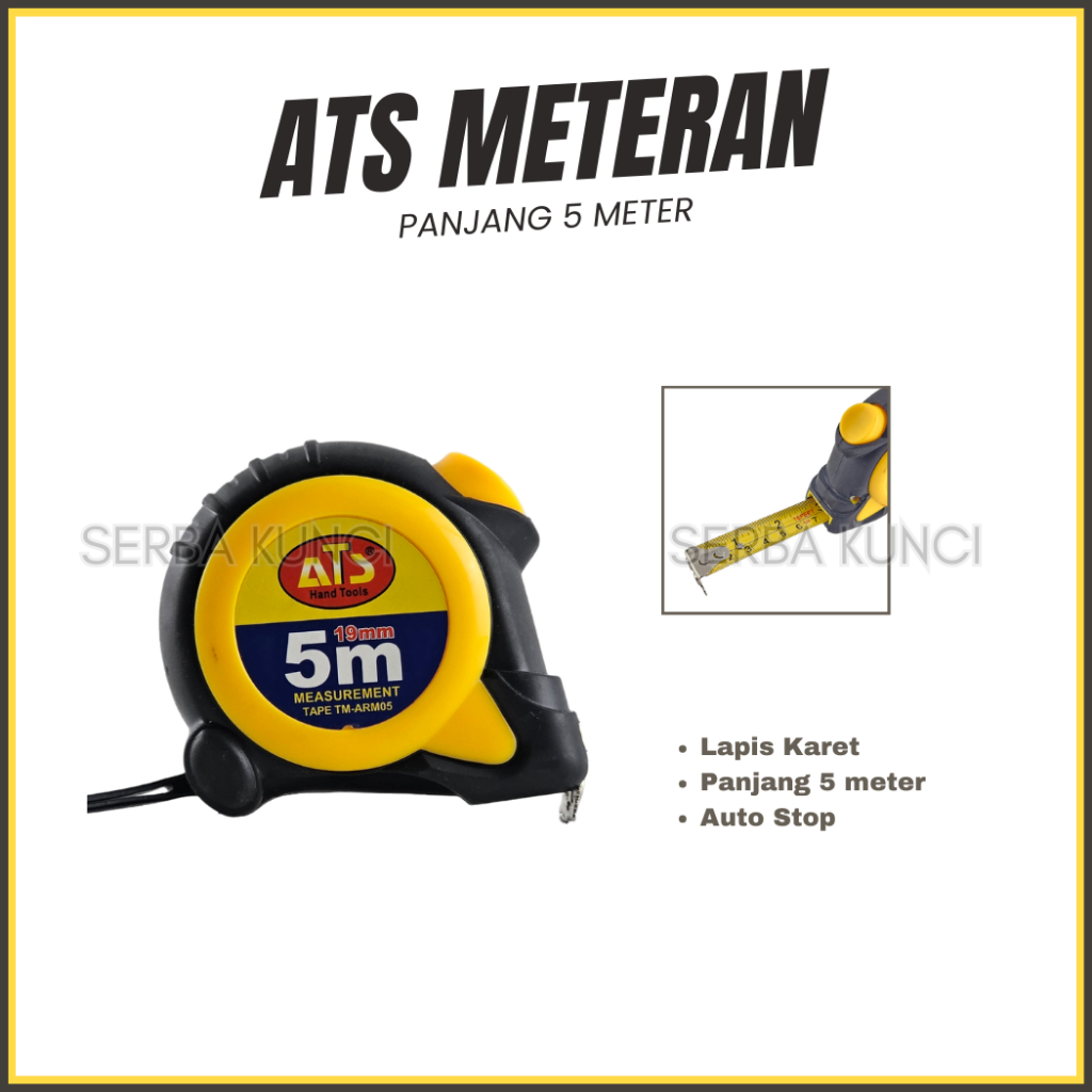 Jual 5 Meter ATS Meteran Measuring Tape Panjang Kuat Auto Lock | Shopee ...