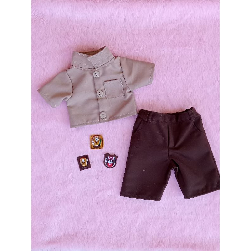 Jual baju boneka seragam Pramuka dan badge | Shopee Indonesia