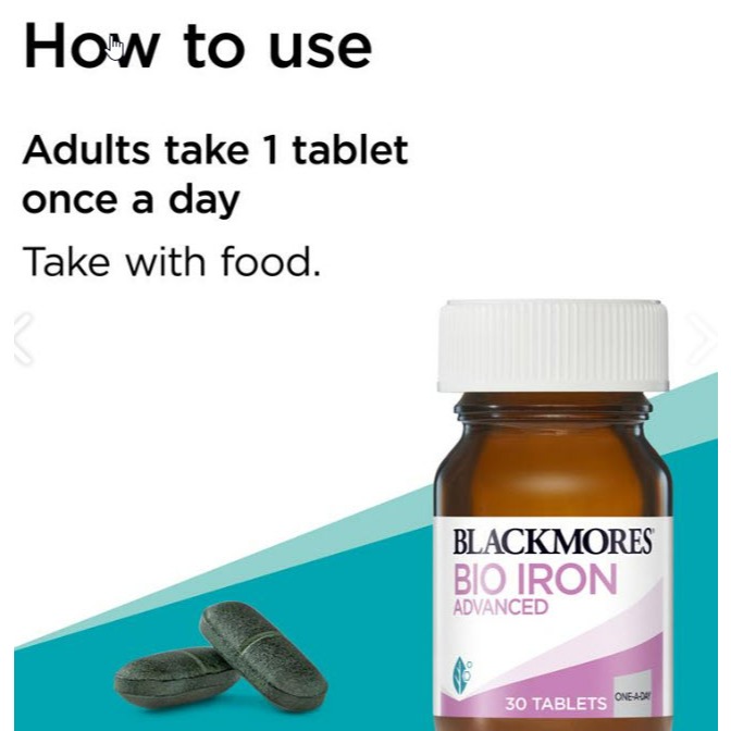 Jual Blackmores Bio Iron Advanced 30 Tablets | Shopee Indonesia