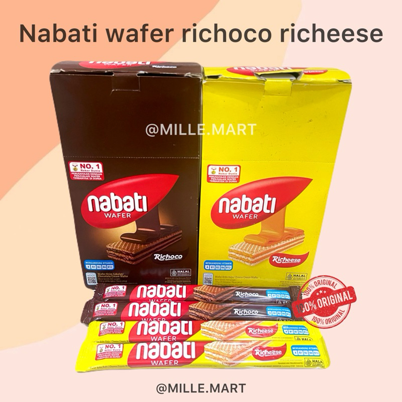Jual [1 PACK ISI 20 PCS] WAFER NABATI COKLAT KEJU RICHOCO RICHEESE WAFER PANJANG 500 6GR X 20 ...