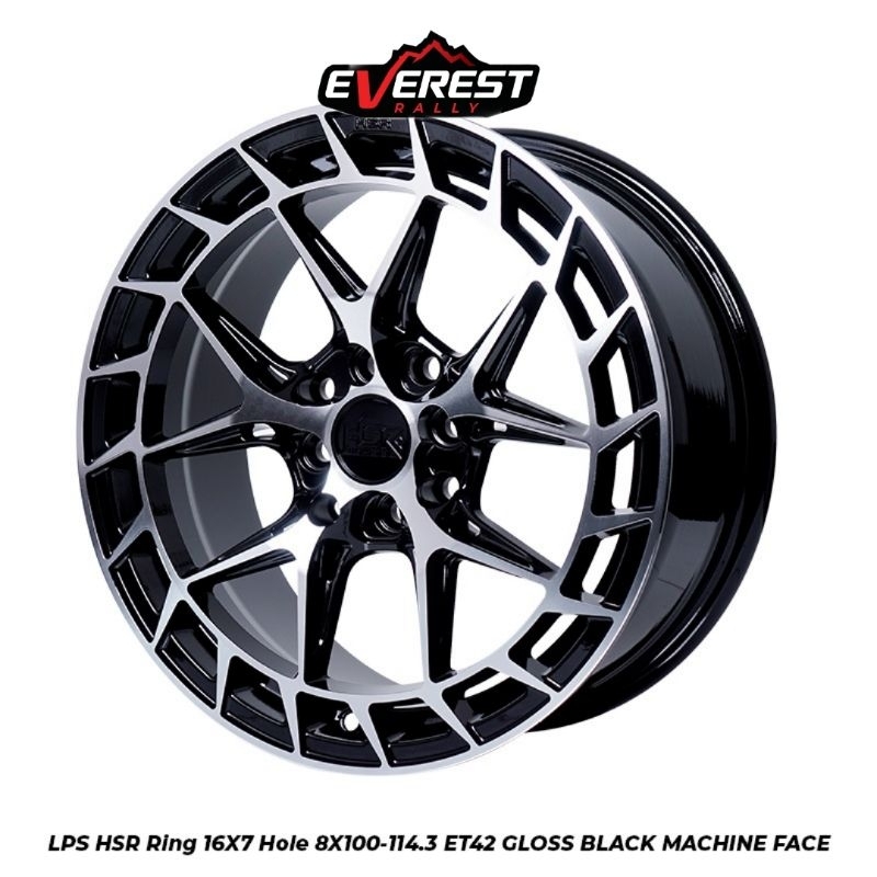 Jual Velg Mobil Hsr Lps Ring 16x7 Hole 4x100-114,3 et42 Glossy Black ...