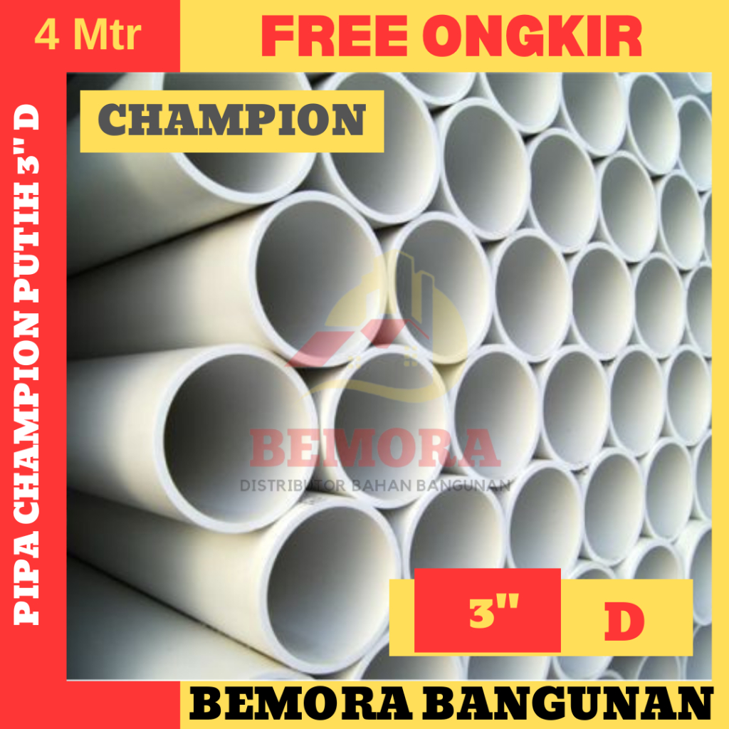 Jual Pipa PVC Merek Champion warna putih 3" d(HargaGrosir,Terlaris ...