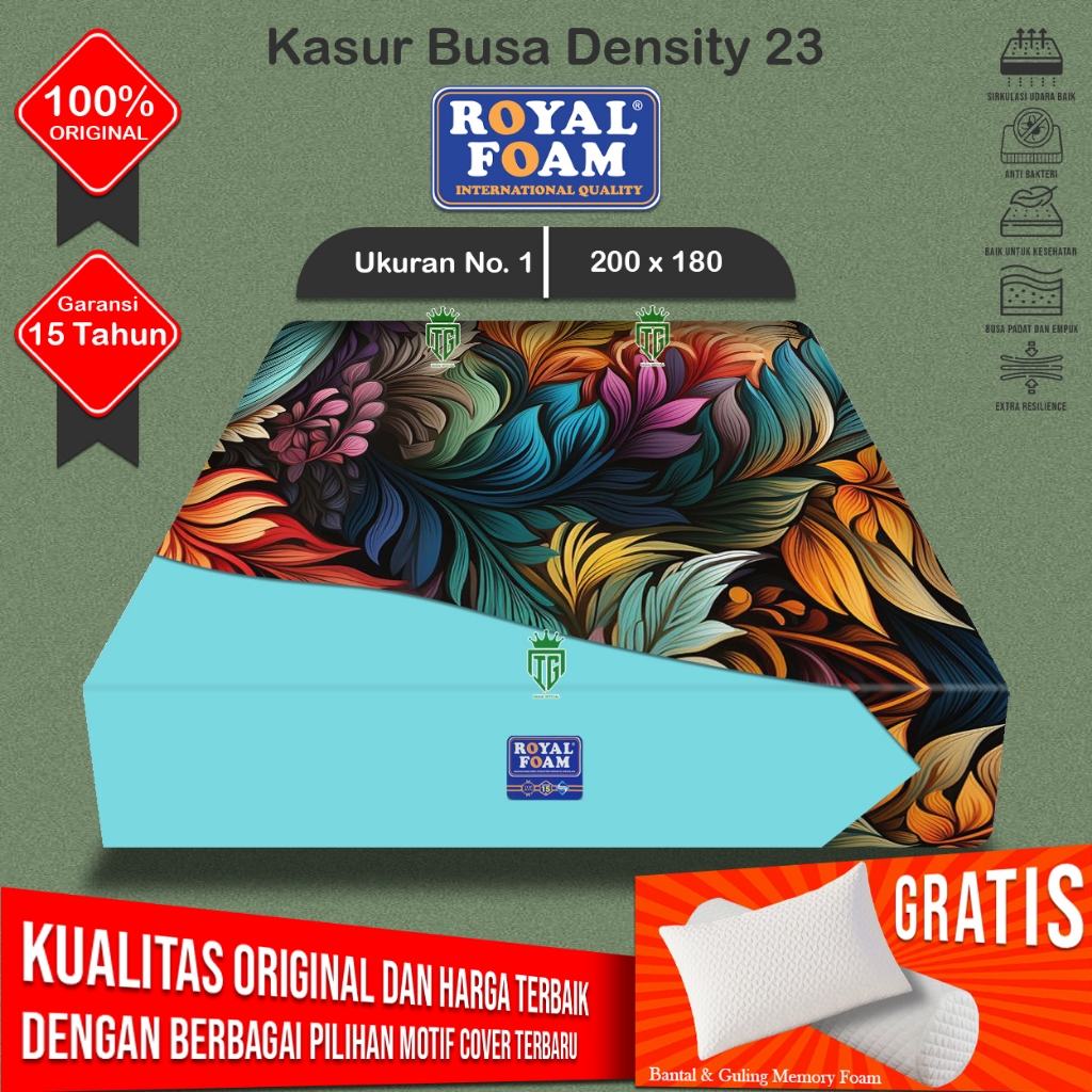 Jual Royal Foam Density 23 Garansi 15 Tahun Kasur Busa No. 1 ukuran ...