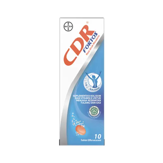 Jual CDR Fortos 10 tablet Rasa Jeruk Mandarin Kalsium Vitamin D ...