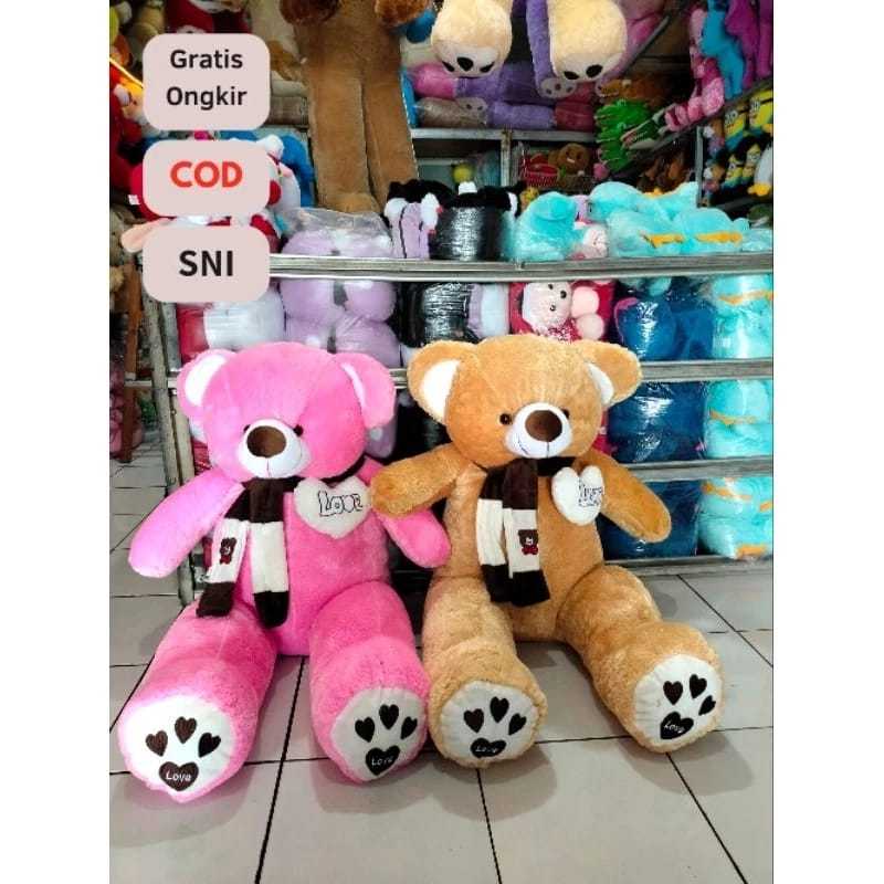 Jual Boneka teddy bear love boneka beruang jumbo 1 meter boneka beruang ...