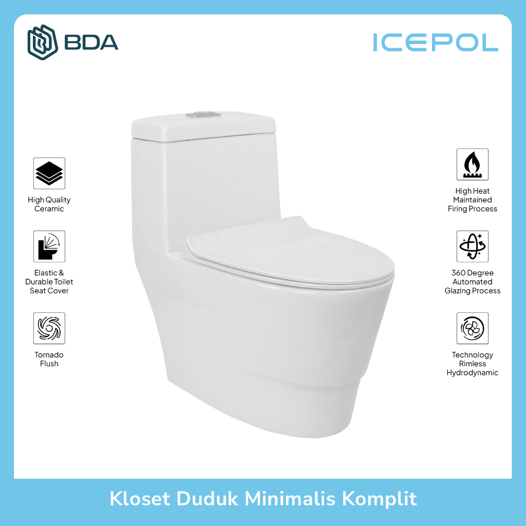 Jual Icepol Closet Duduk Kloset Duduk Toilet Duduk IC 8011 | Shopee Indonesia