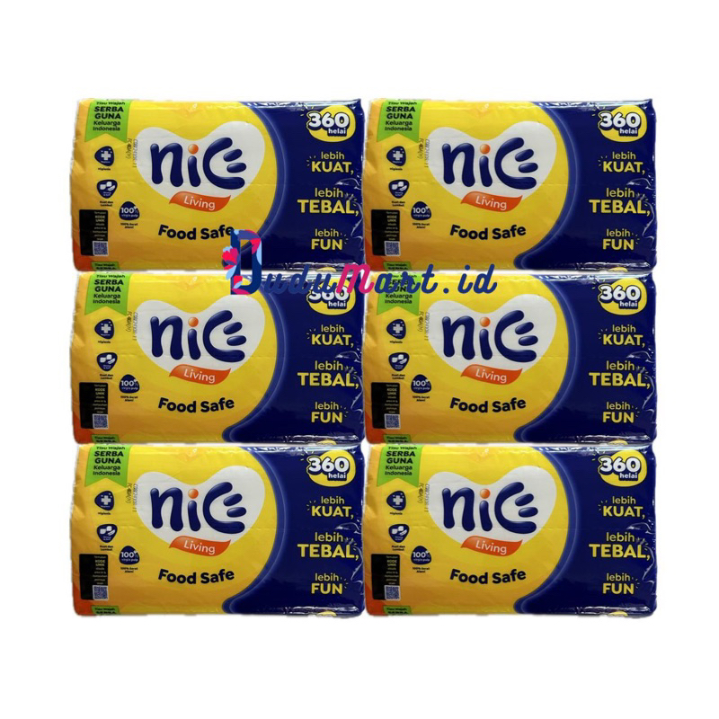 Jual 6 bungkus Tisu nice 360 helai kemasan baru (6PCS) | Shopee Indonesia
