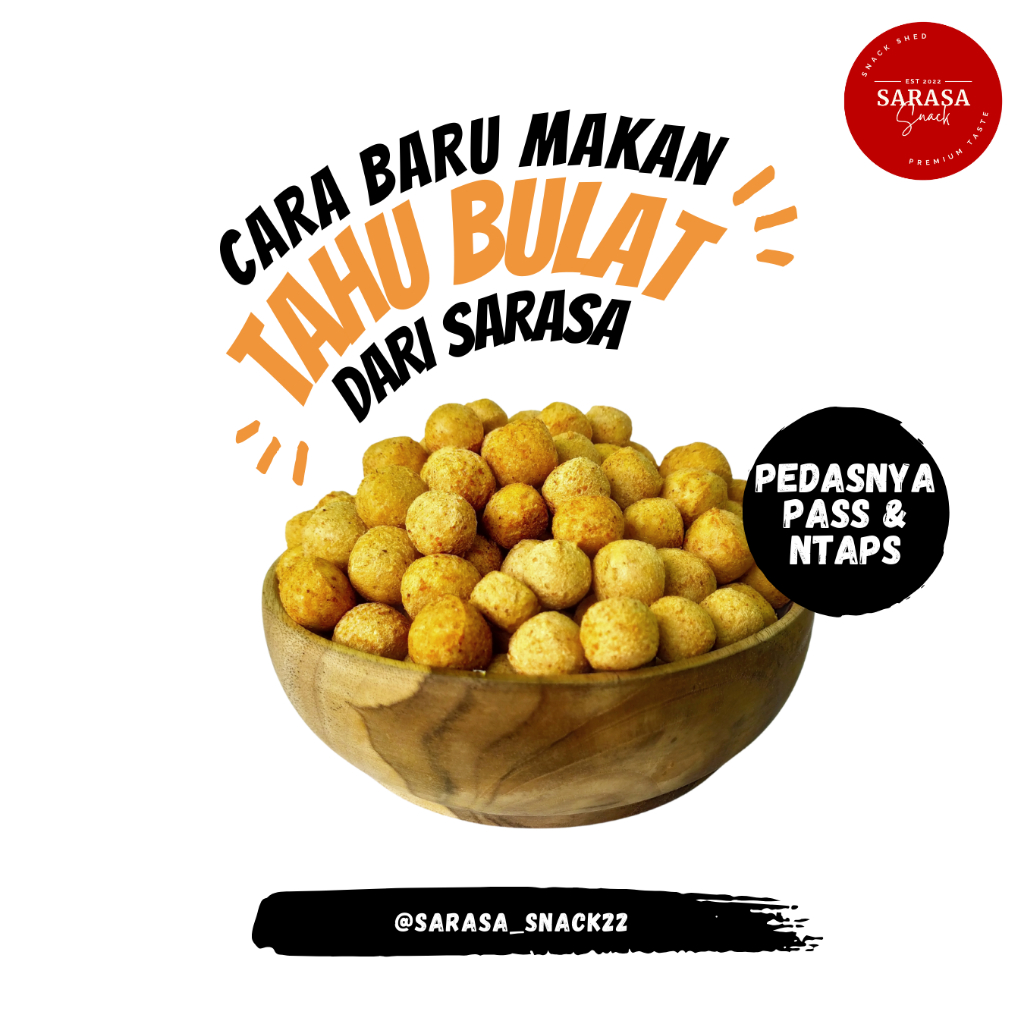 Jual Sarasa Snack Tahu Bulat Mini Kering Rasa Pedas Gurih Kedelai Asli ...