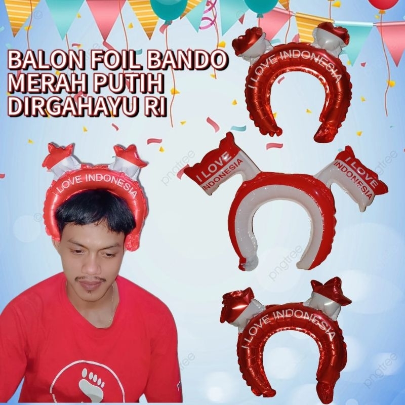 Jual BALON Foil Bando Merah Putih Accesories HUT RI 17 Agustusan ...