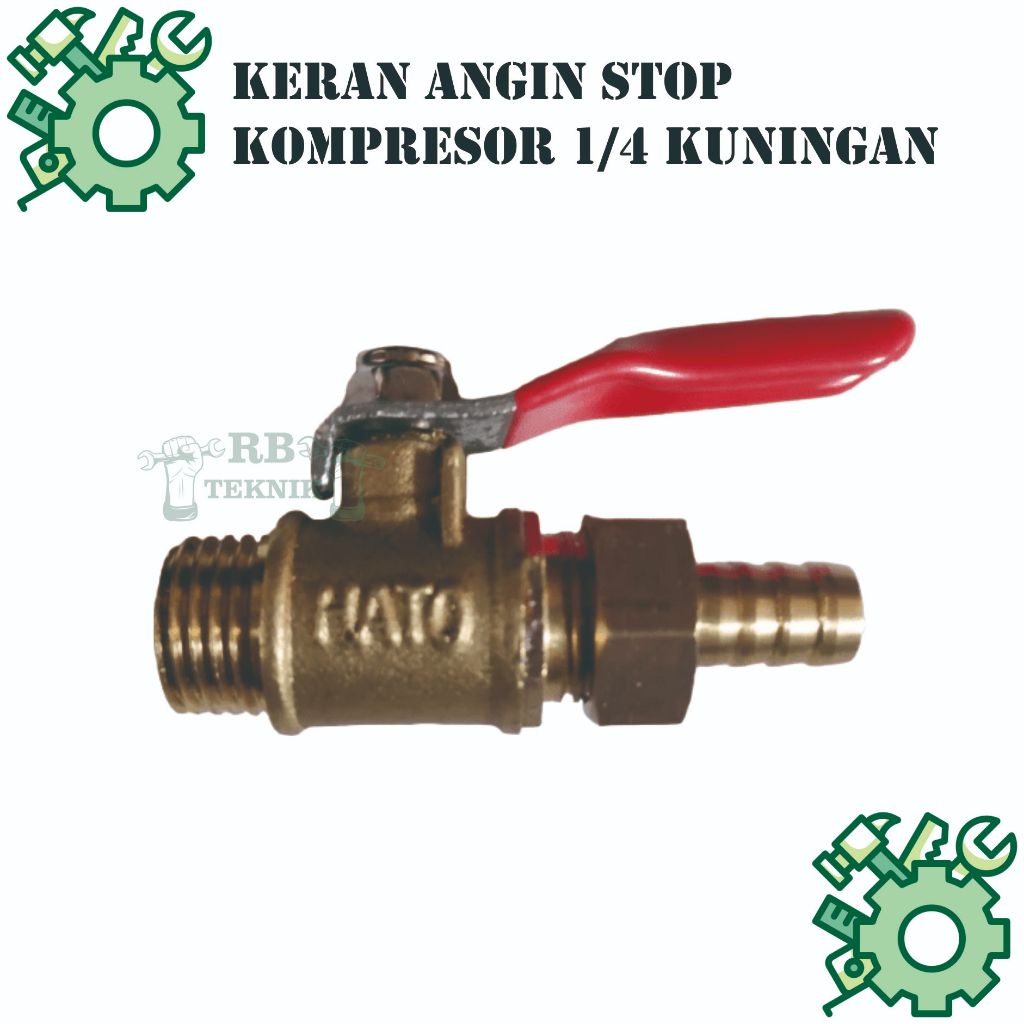 Jual Keran Angin Stop Kran Kompresor 1/4 Kuningan Tebal | Shopee Indonesia