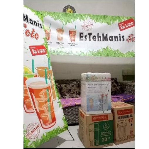 Jual Paket Usaha Es Teh solo Tanpa Booth. Bahan dan peralatan dan media ...