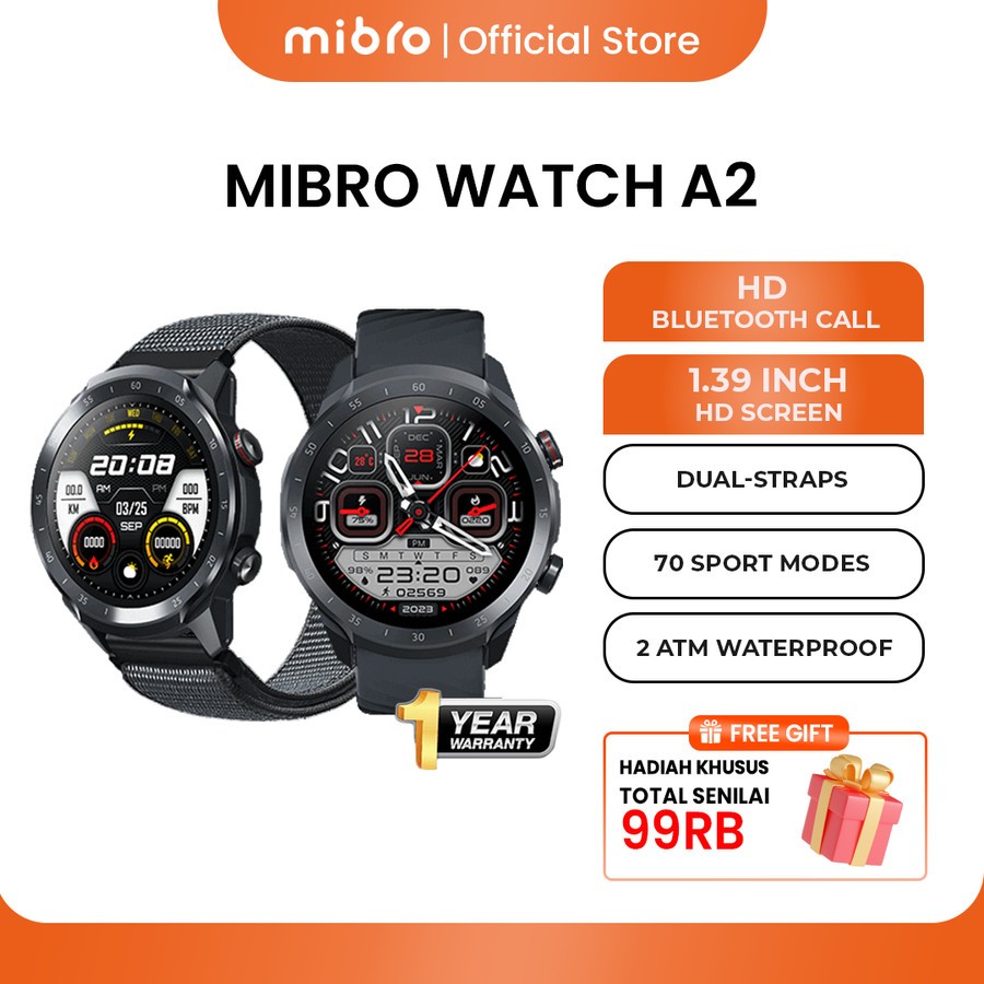 Jual Mibro Official A2 Smartwatch Sporty Calling Watch 50 Days Ultra ...