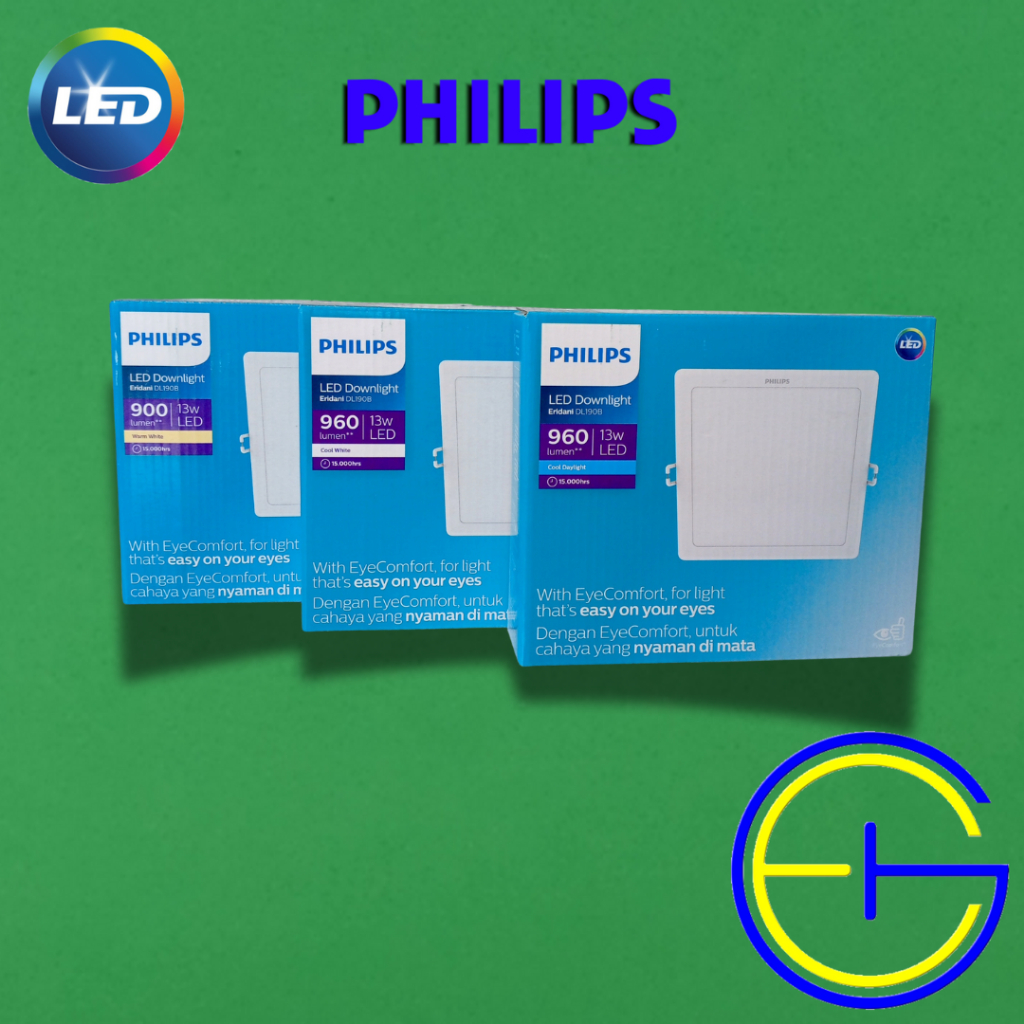 Jual Eridani DL190B LED9 D125 13W Downlight Kotak Philips SQ | Shopee Indonesia