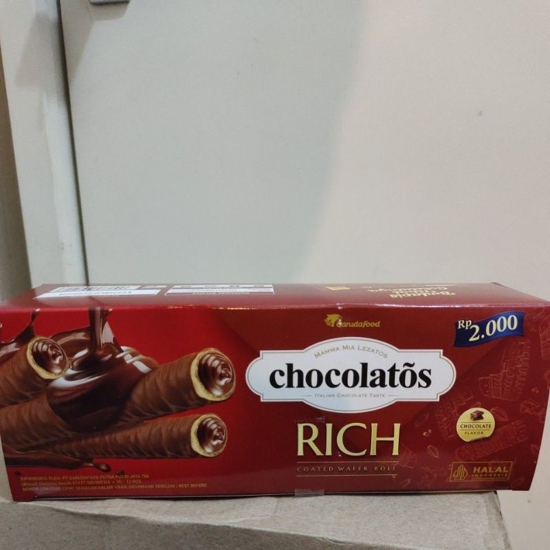 Jual CHOCOLATOS RICH CHOCOLATE ROLL 1 BOX ISI 12 PCS | Shopee Indonesia